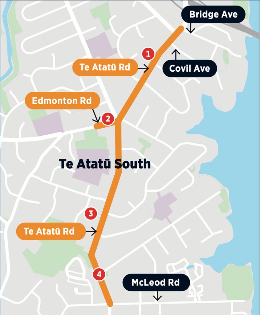 Te Atatu (south) T2 and bus priority lanes - Bike Te Atatu